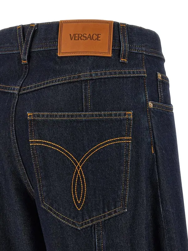 Versace Soft Wash High Waist Jeans - Blue