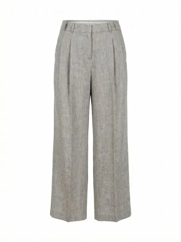 Peserico Wide Leg Linen Trousers - Multicolor