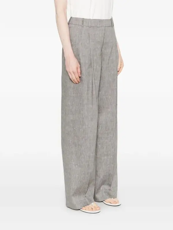Peserico Wide Leg Linen Trousers - Multicolor