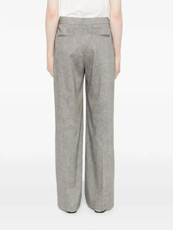 Peserico Wide Leg Linen Trousers - Multicolor