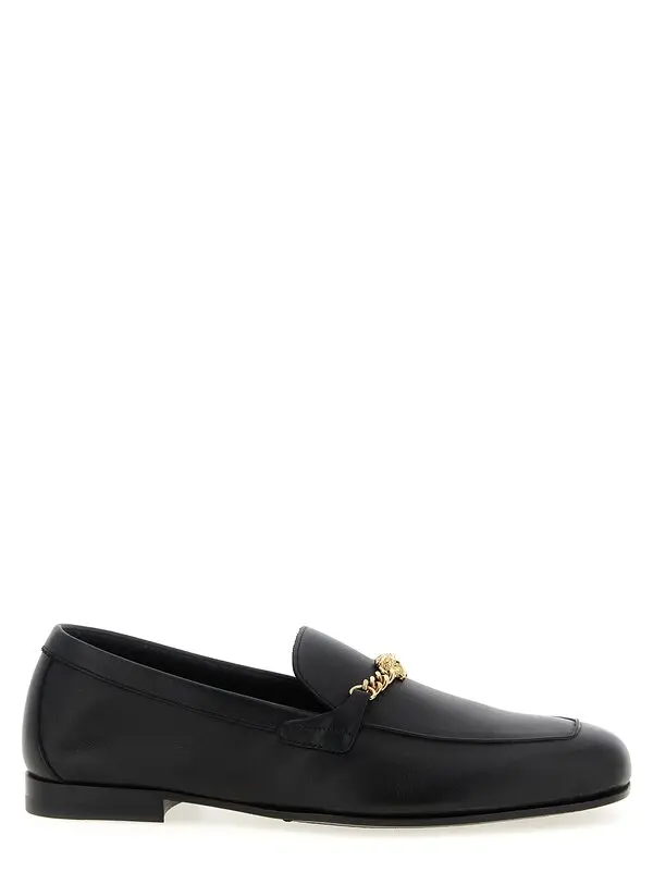 Versace Medusa Chain Leather Slippers