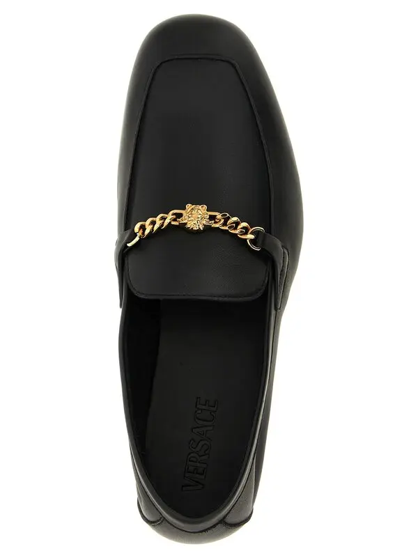 Versace Medusa Chain Leather Slippers
