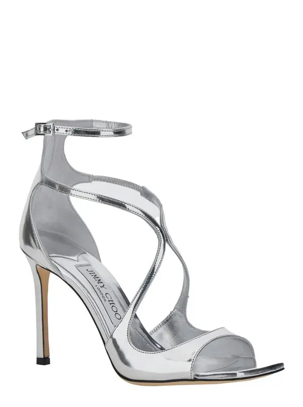 JIMMY CHOO Azia Glitter Leather Sandals - Multicolor