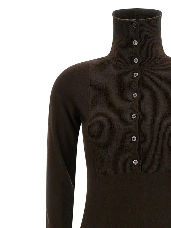 TOM FORD Ribbed Cashmere High Neck Dress