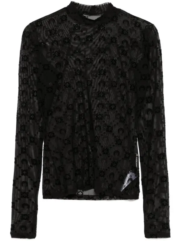 MARINE SERRE Moonogram Mesh Flock Top
