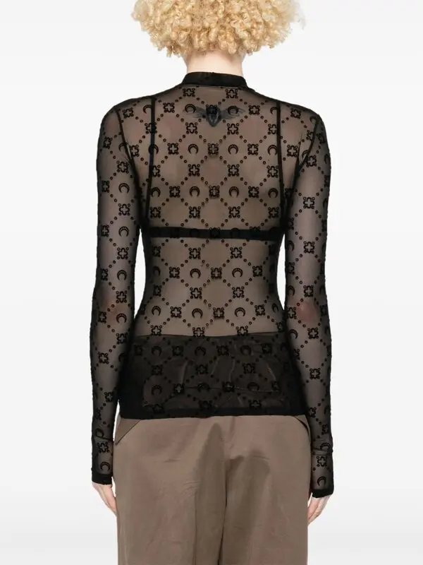 MARINE SERRE Moonogram Mesh Flock Top
