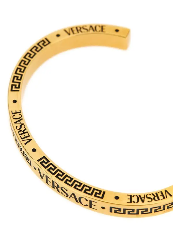 Versace Engraved Metal Bangle Bracelet
