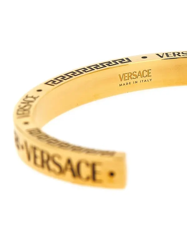 Versace Engraved Metal Bangle Bracelet