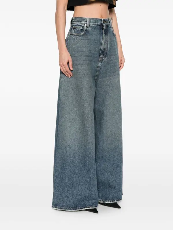 Balenciaga Flared Wide Leg Jeans - Multicolor
