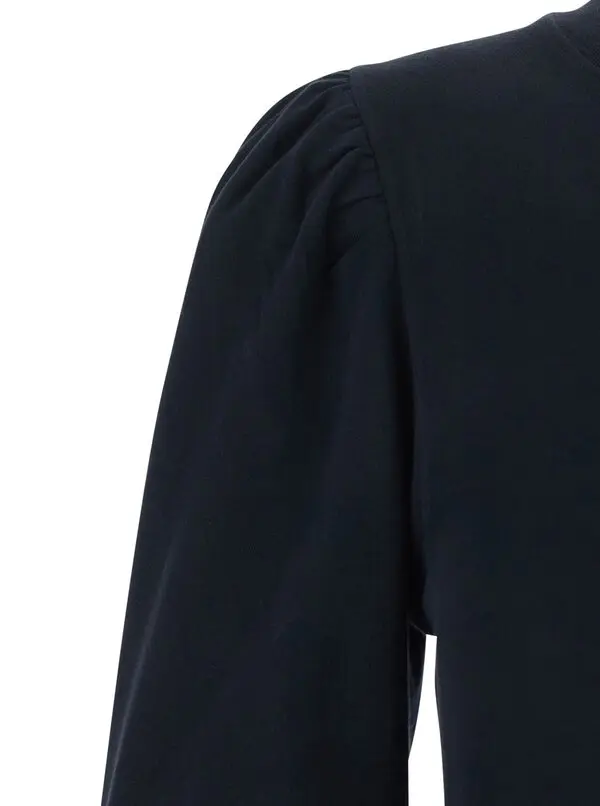 Isabel Marant Étoile Mylda' Crew Neck Cotton Dress With Ruffled Straps And Pleated Details - Black