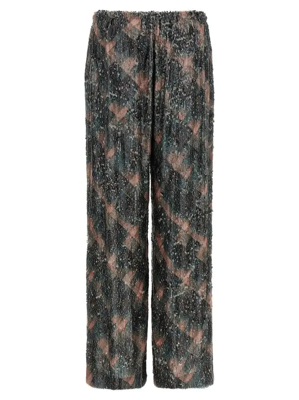Dries Van Noten Sequined Wide Leg Trousers - Multicolor