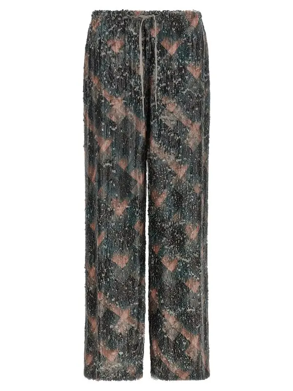 Dries Van Noten Sequined Wide Leg Trousers - Multicolor