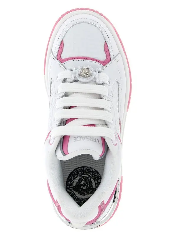 Versace Biggie Basket' Leather Sneakers With Greca Motif