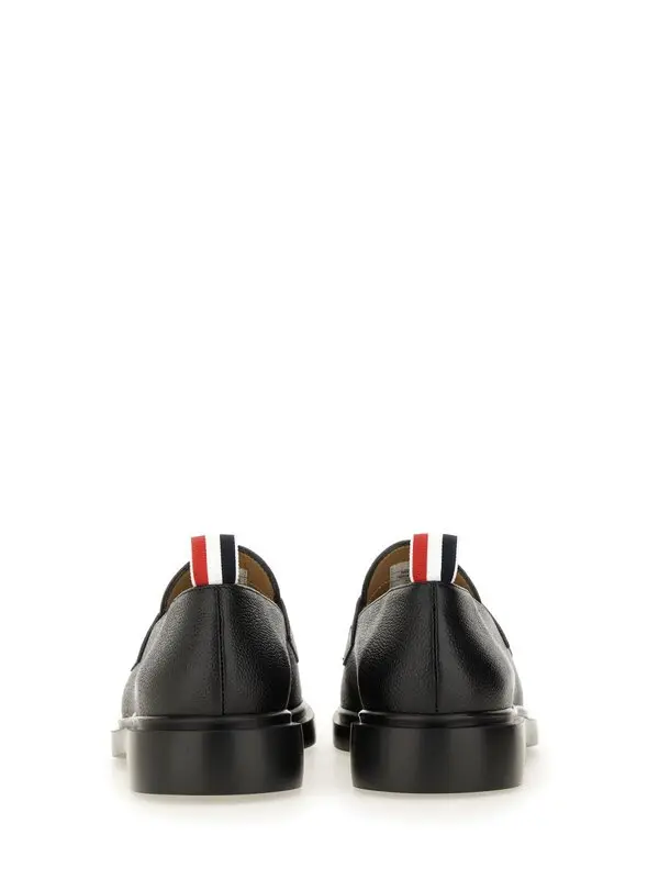 Thom Browne Calf Leather Moccasin Penny Loafers - Black