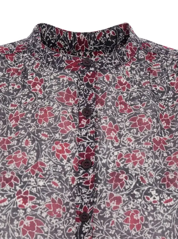 Isabel Marant Étoile Floral Print Cotton Henley Neck Dress - Multicolor