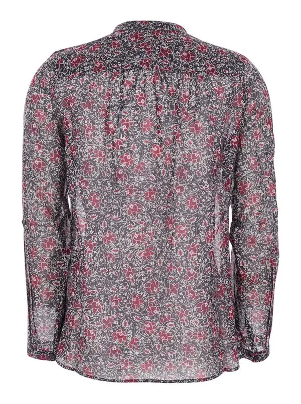 Isabel Marant Étoile Floral Print Cotton Henley Neck Dress - Multicolor