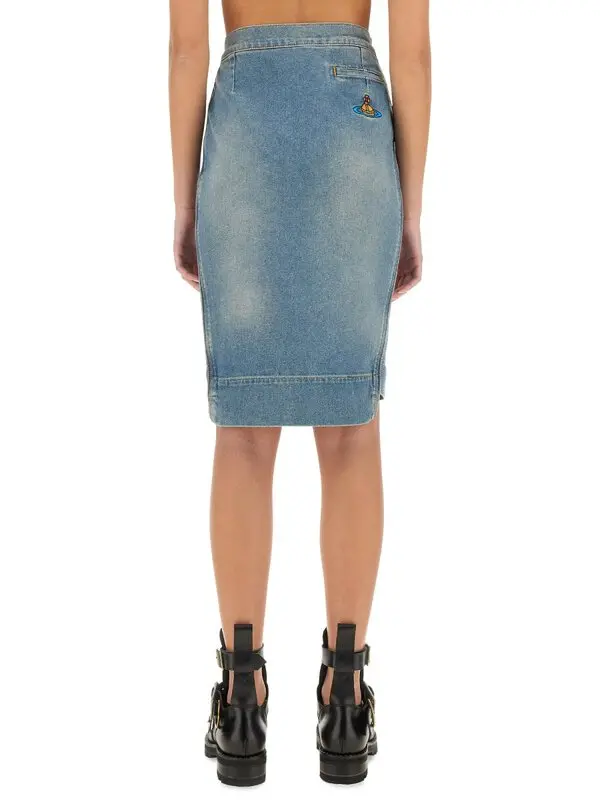 VIVIENNE WESTWOOD Denim Midi Skirt