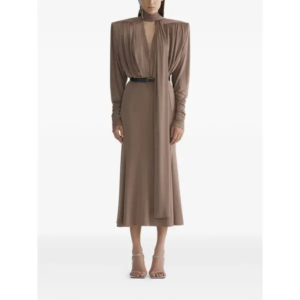 MUGLER Draped Viscose-elastane Dress