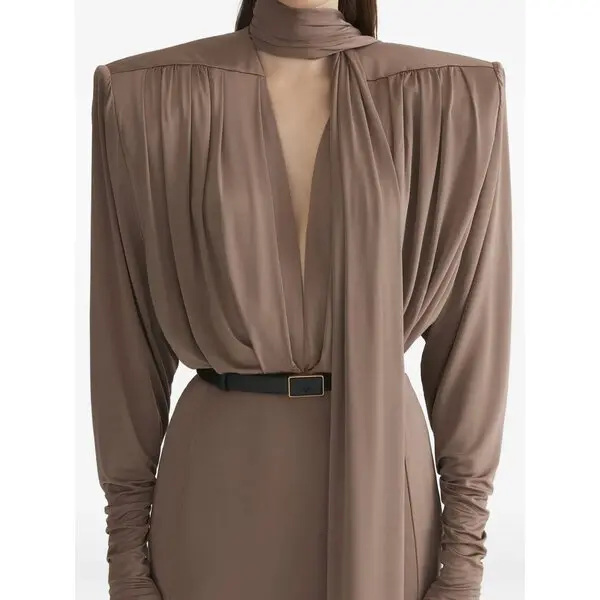 MUGLER Draped Viscose-elastane Dress