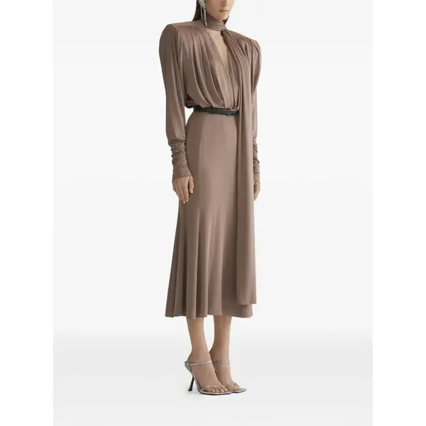 MUGLER Draped Viscose-elastane Dress