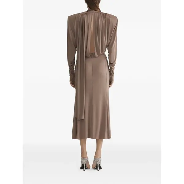 MUGLER Draped Viscose-elastane Dress