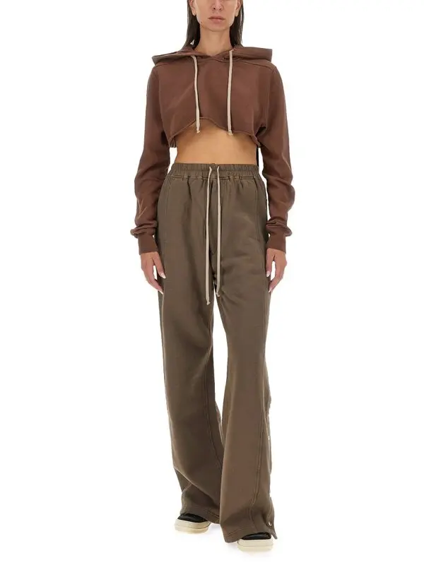 Rick Owens Cropped Cotton Hoodie