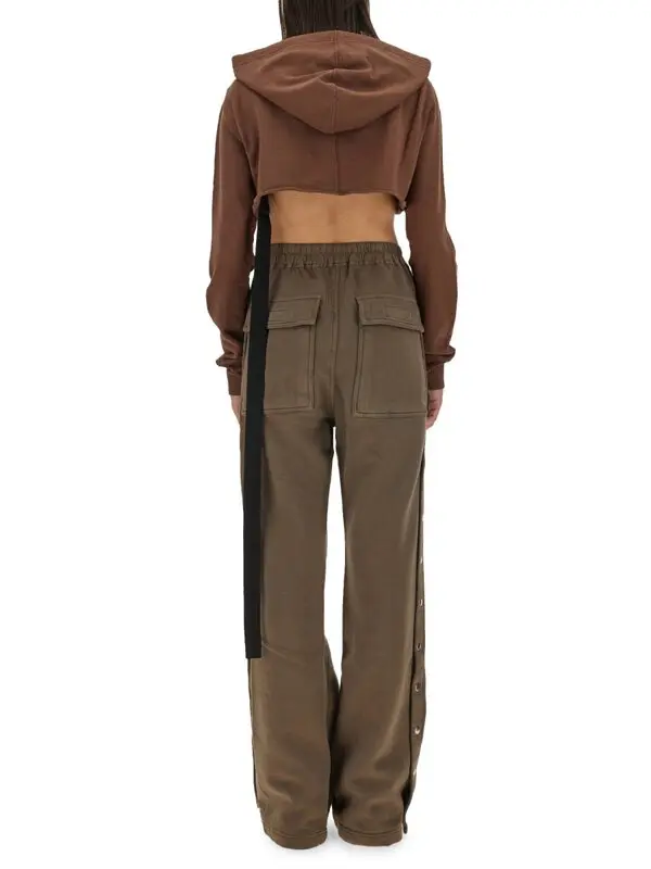 Rick Owens Cropped Cotton Hoodie