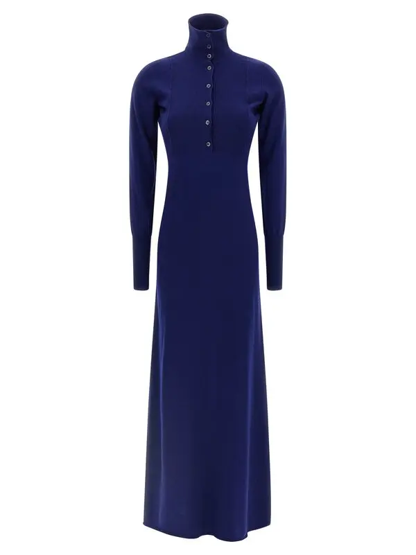 TOM FORD Long Cashmere Polo Dress - Blue