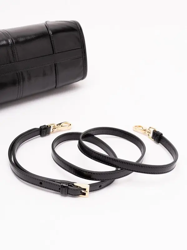 Prada Leather Shoulder Bag With Enameled Triangle Logo - Multicolor