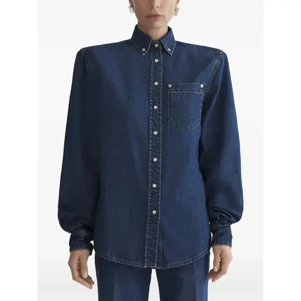 MUGLER Button-up Denim Shirt