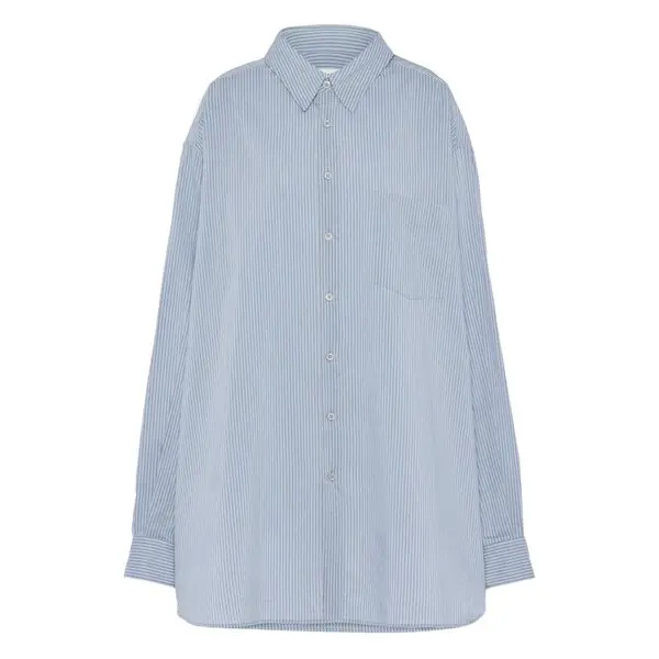 MAISON MARGIELA Striped Silk Cotton Button-up Shirt - Blue