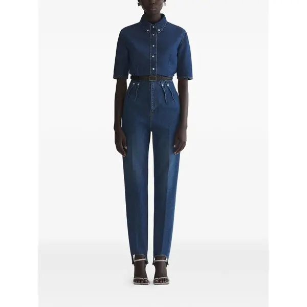 MUGLER Straight Leg Pleated Trousers
