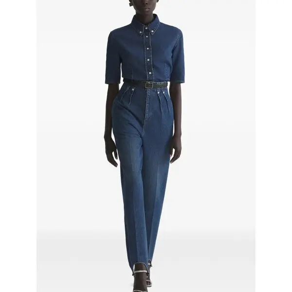 MUGLER Straight Leg Pleated Trousers