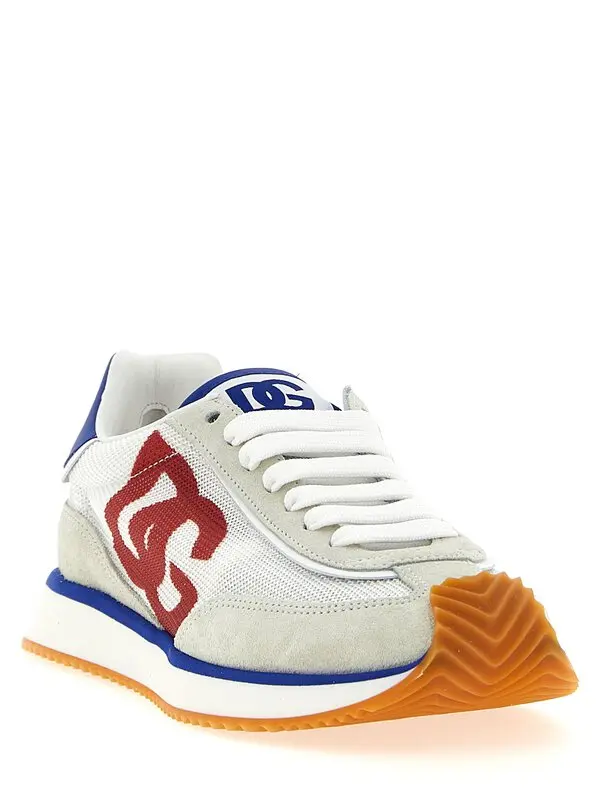 Dolce & Gabbana Dg Cushion Suede And Mesh Lace-up Sneakers