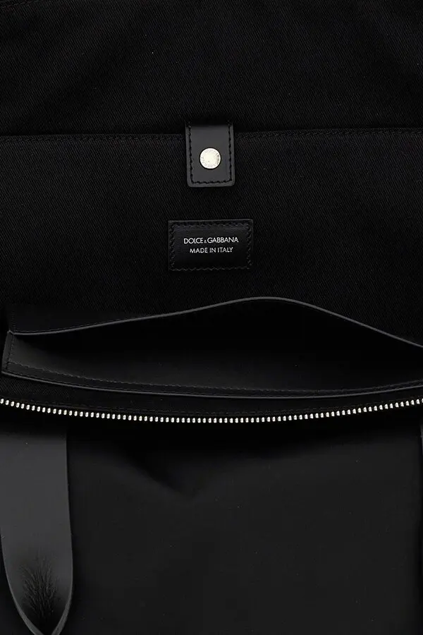 Dolce & Gabbana Medium Nylon Shopping Bag With Leather Details