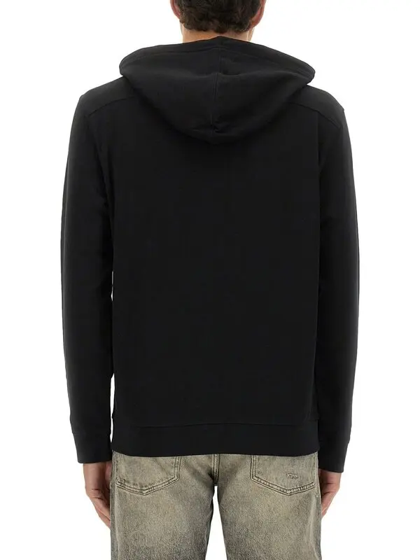 BOSS Cotton Zip-up Hoodie With Logo Detail