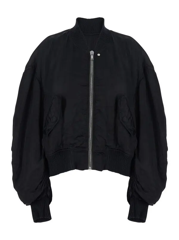 Rick Owens Secchia Flight" Bomber Jacket With Ruched Sleeves - Multicolor