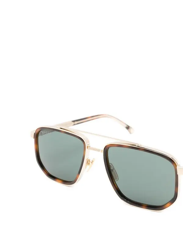 Gucci Aviator Sunglasses With Tortoiseshell Effect