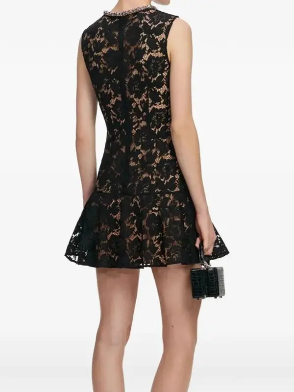 SELF-PORTRAIT Lace Crystal Mini Dress