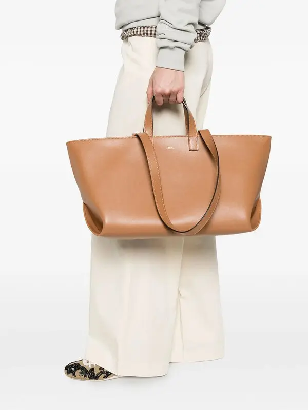 A.p.c. Le Drummer Leather Tote Bag - Brown