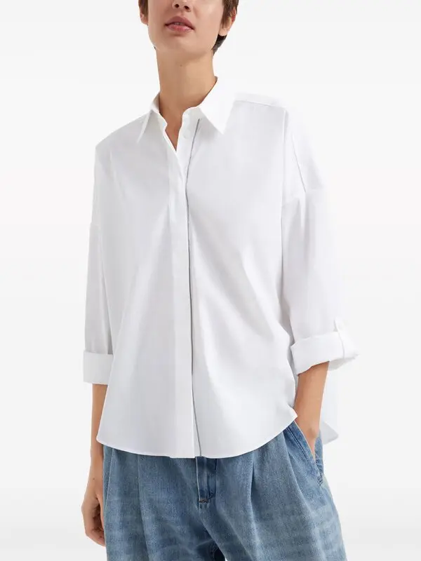 Brunello Cucinelli Embellished Cotton Shirt - Multicolor