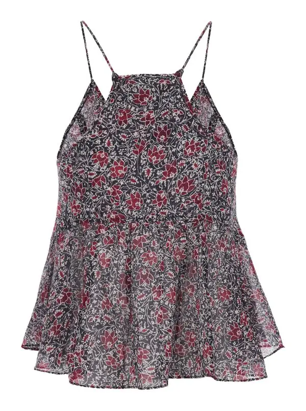 Isabel Marant Étoile Lirhetta' Floral Print Cotton Top - Multicolor