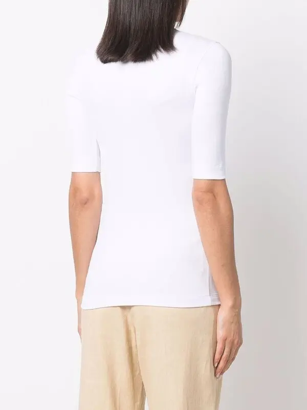 Brunello Cucinelli V-neck Short Sleeve Cotton Sweater