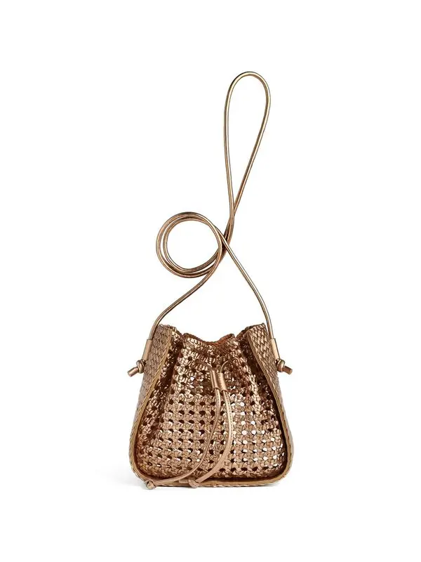 FORTE_FORTE Woven Leather Bucket Bag - Multicolor