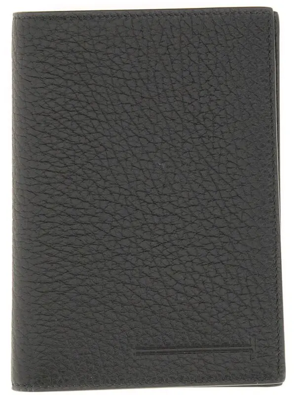 TOM FORD Leather T Card Holder - Black