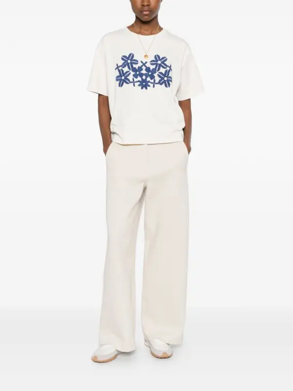 Max Mara Cotton Wide-leg Trousers - Multicolor