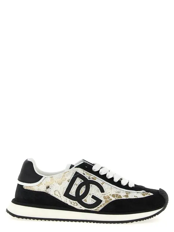 Dolce & Gabbana Dg Cushion Lace And Suede Sneakers