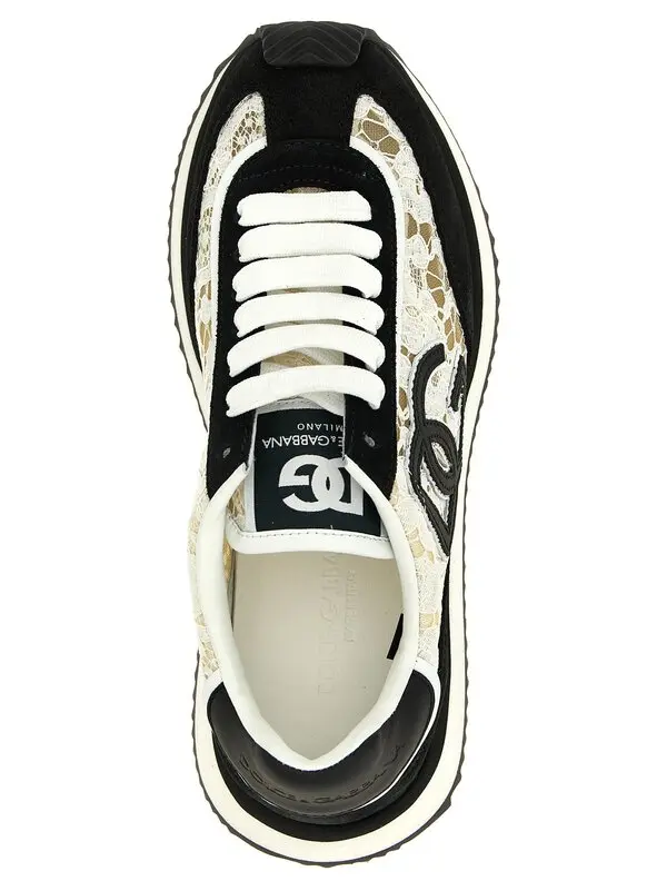 Dolce & Gabbana Dg Cushion Lace And Suede Sneakers
