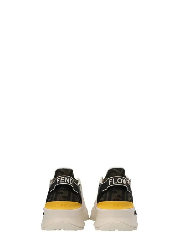Fendi Flow Leather Sneakers With Embossed Logo - Multicolor