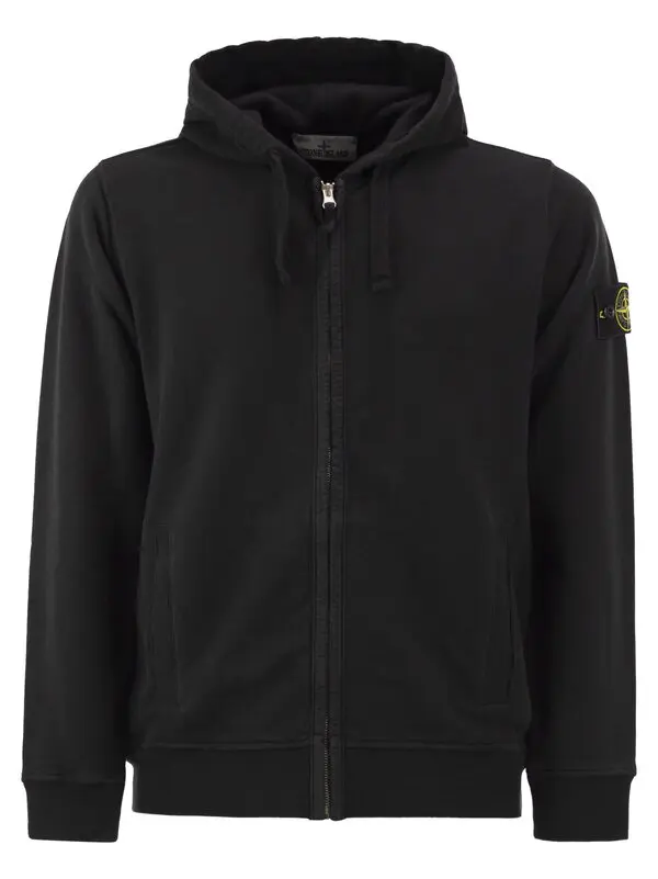 Stone Island Regular Fit Hooded Sweatshirt - Black
